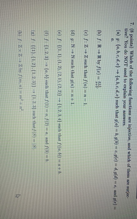 Solved 7 8 Points Which Of The Following Functions Are 2025
