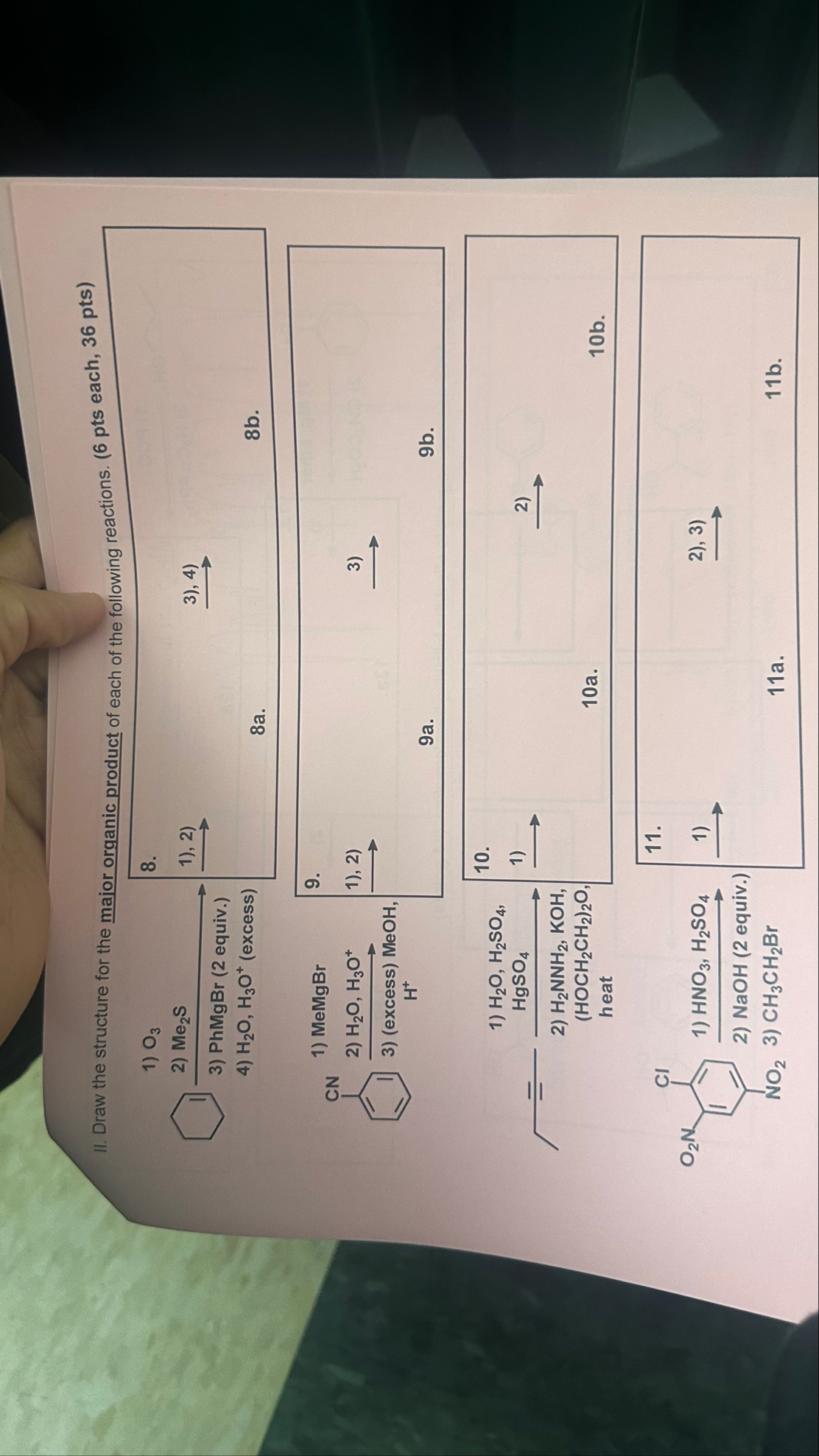 Solved II. ﻿Draw the structure for the major organic product | Chegg.com