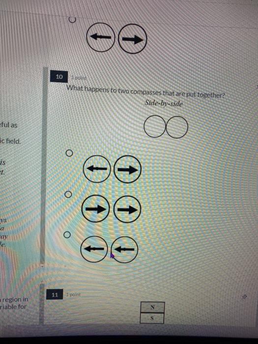 Solved 1 1 point D Using the first compass as an indicator, | Chegg.com