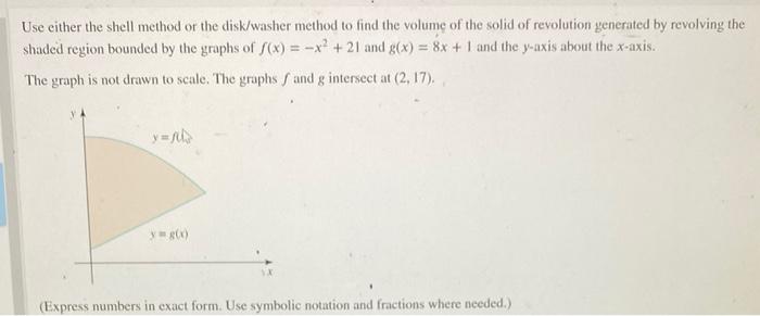 Solved Use either the shell method or the disk/washer method | Chegg.com