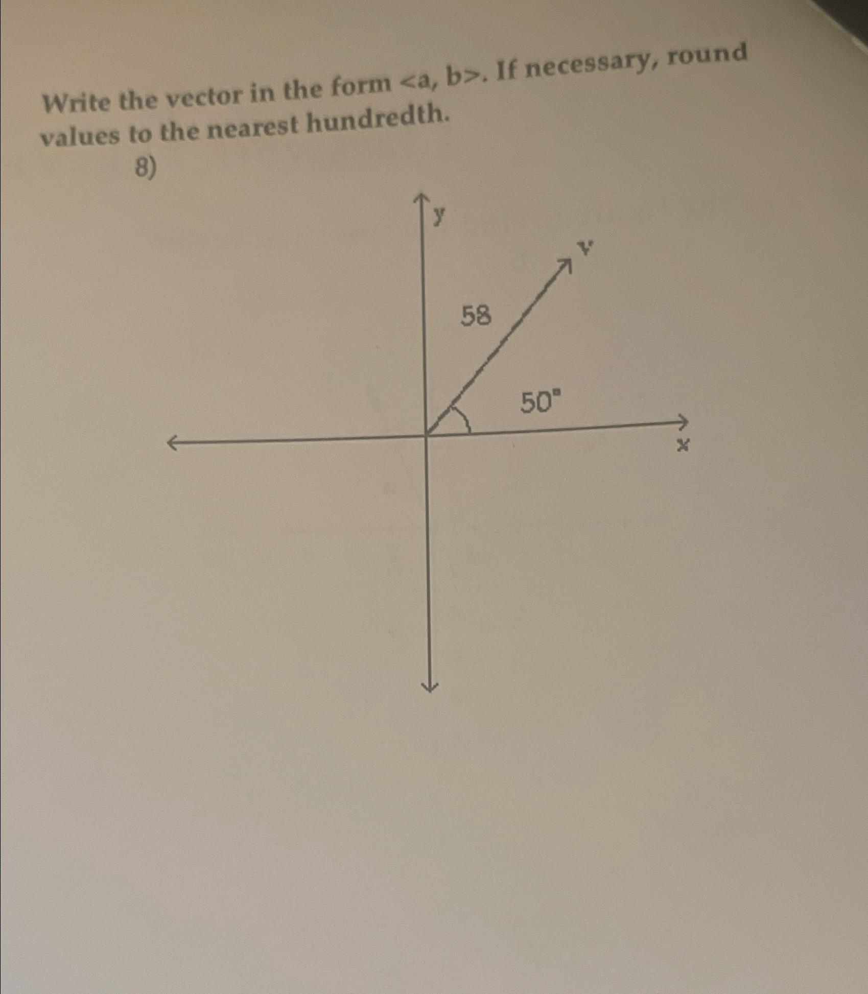 Solved Write the vector in the form (:a,b:). ﻿If necessary, | Chegg.com