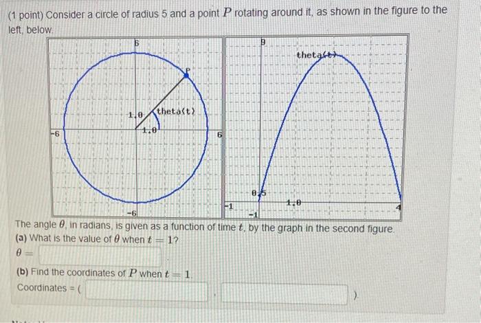 Solved ( 1 point) Consider a circle of radius 5 and a point | Chegg.com