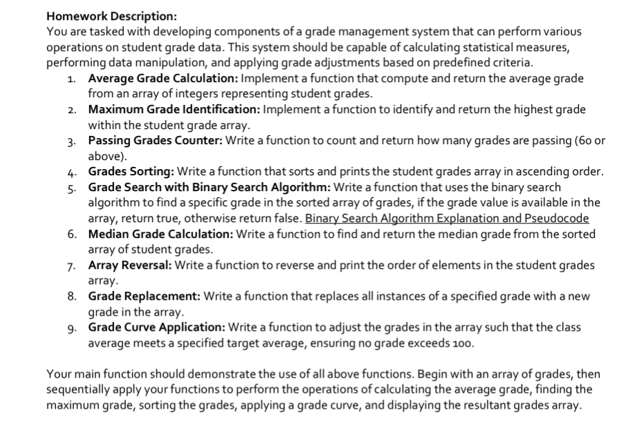 Solved Homework Description: C++ ﻿Code You are tasked with | Chegg.com