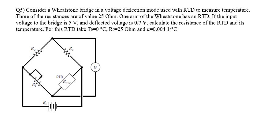 Solved Q5) ﻿Consider a Wheatstone bridge in a voltage | Chegg.com
