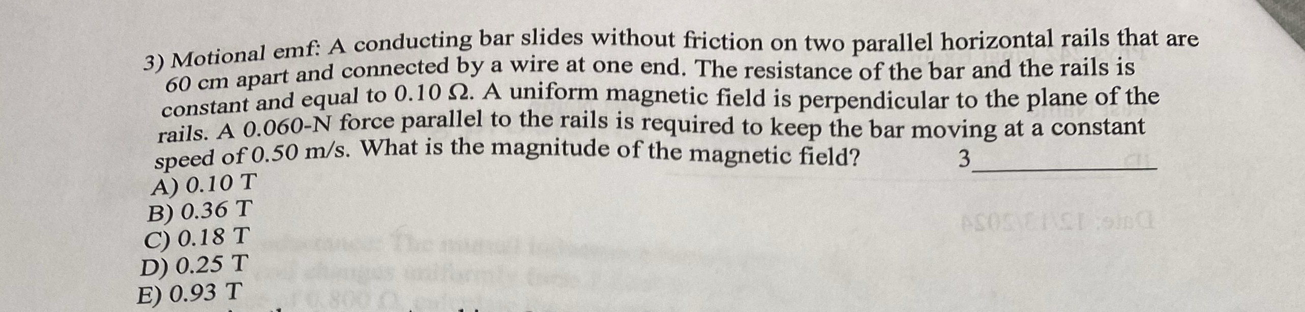 Solved Motional emf: A conducting bar slides without | Chegg.com