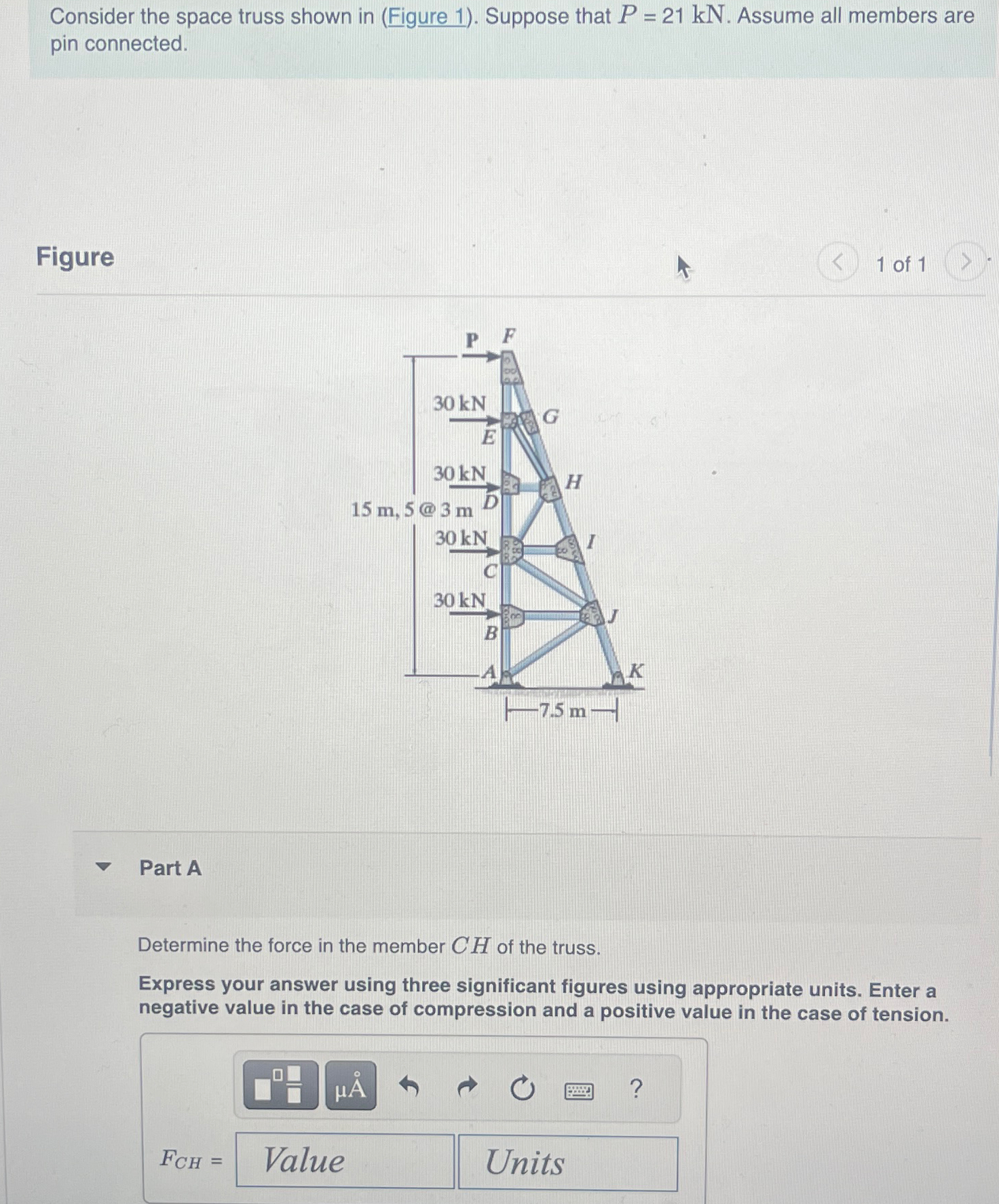 Solved Consider the space truss shown in (Figure 1). | Chegg.com