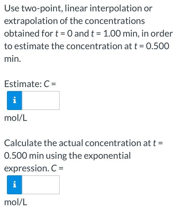 Solved Use two-point, extrapolation linear interpolation or | Chegg.com