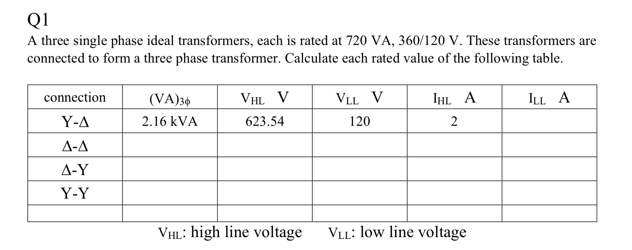 Solved Q1A three single phase ideal transformers, each is | Chegg.com