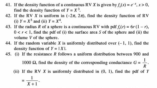 Solved 41. If the density function of a continuous RV X is | Chegg.com
