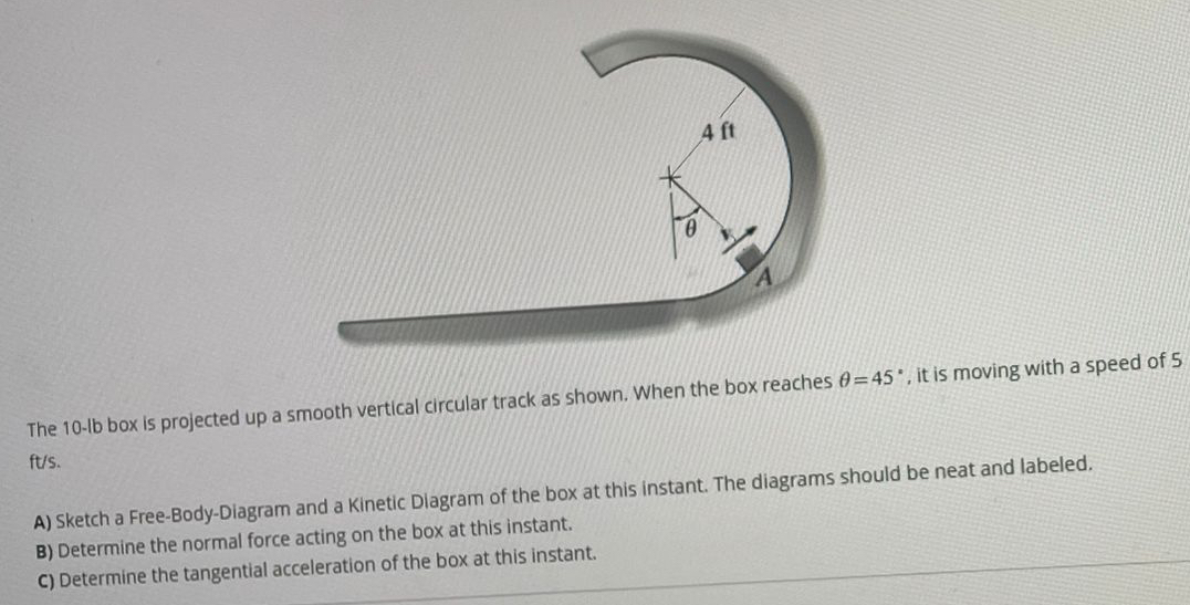 Solved The 10-lb ﻿box is projected up a smooth vertical | Chegg.com