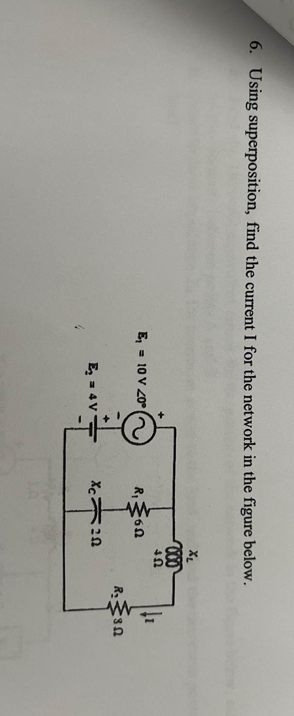 Solved Using superposition, find the current I for the | Chegg.com