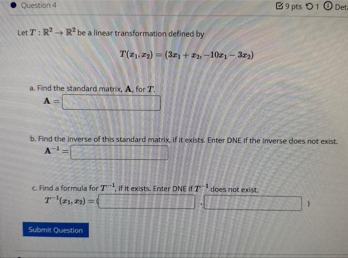 Solved Let T:R2→R2 be a linear transformation defined by | Chegg.com