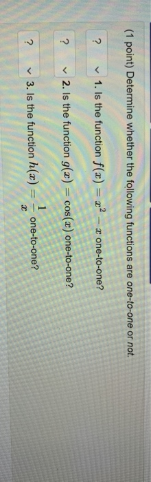 Solved (1 point) Determine whether the following functions | Chegg.com
