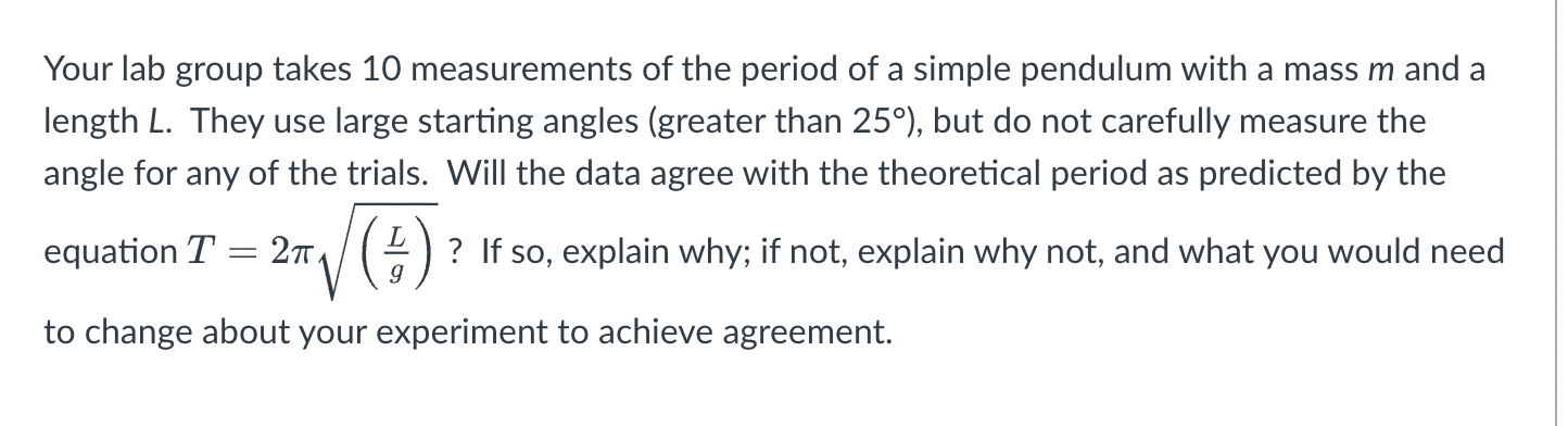 Solved Your lab group takes 10 ﻿measurements of the period | Chegg.com