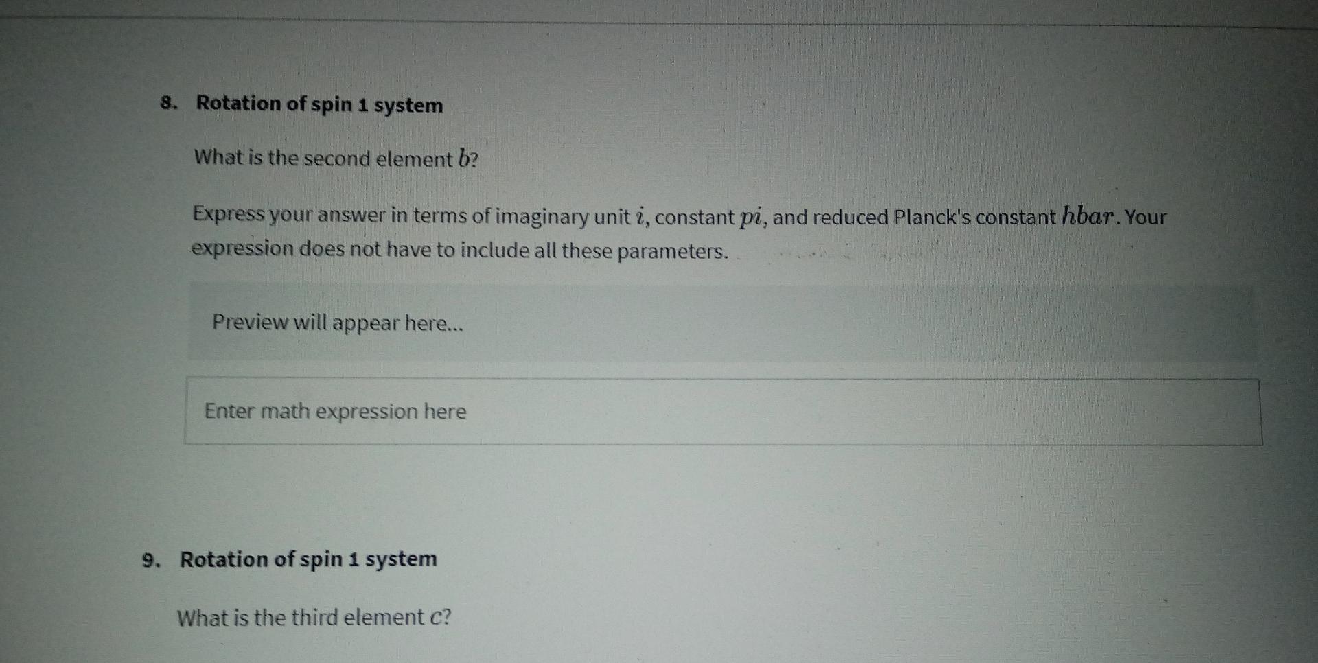 Solved 7. Rotation of spin 1 system Use the following | Chegg.com