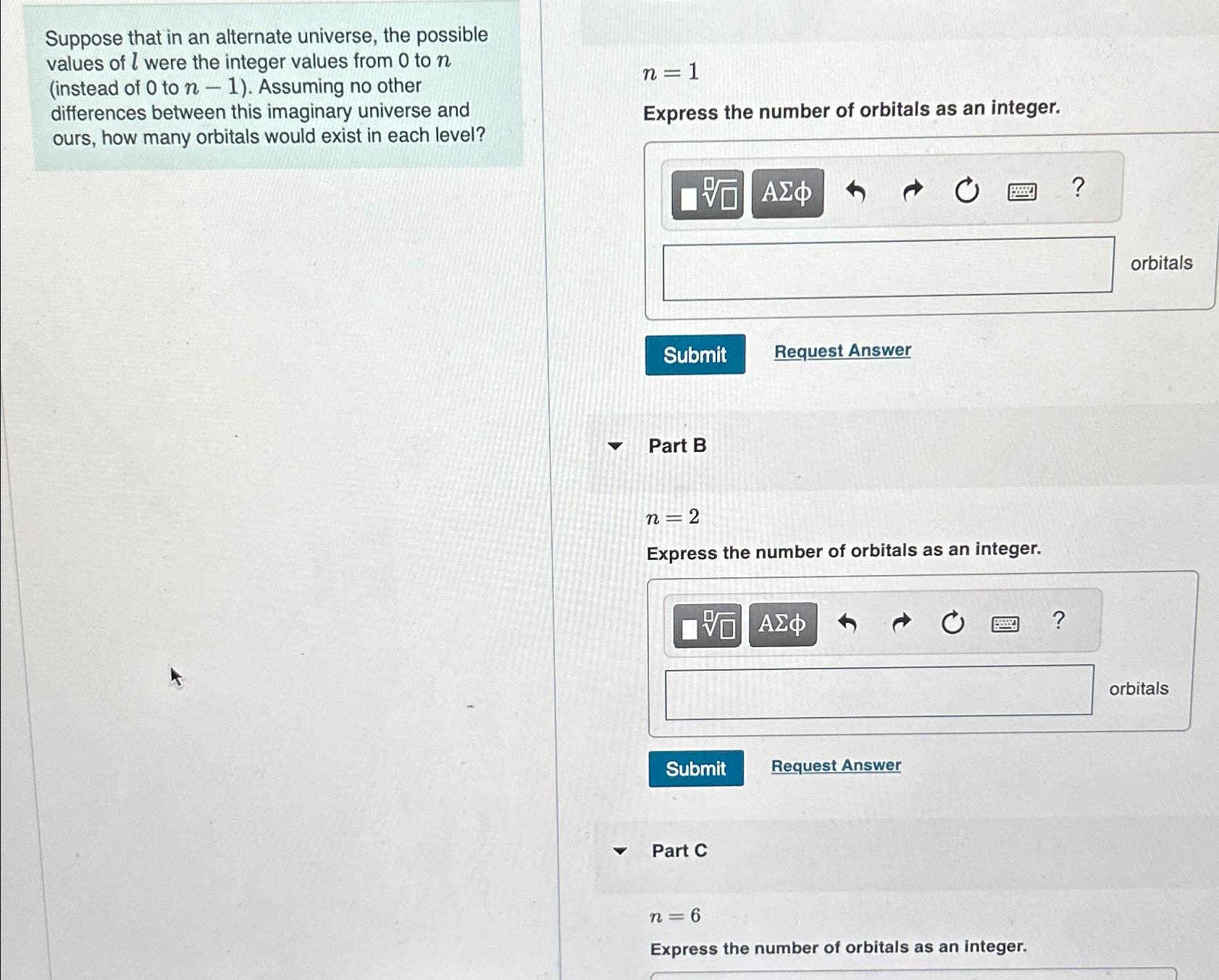 Solved Suppose that in an alternate universe, the possible | Chegg.com