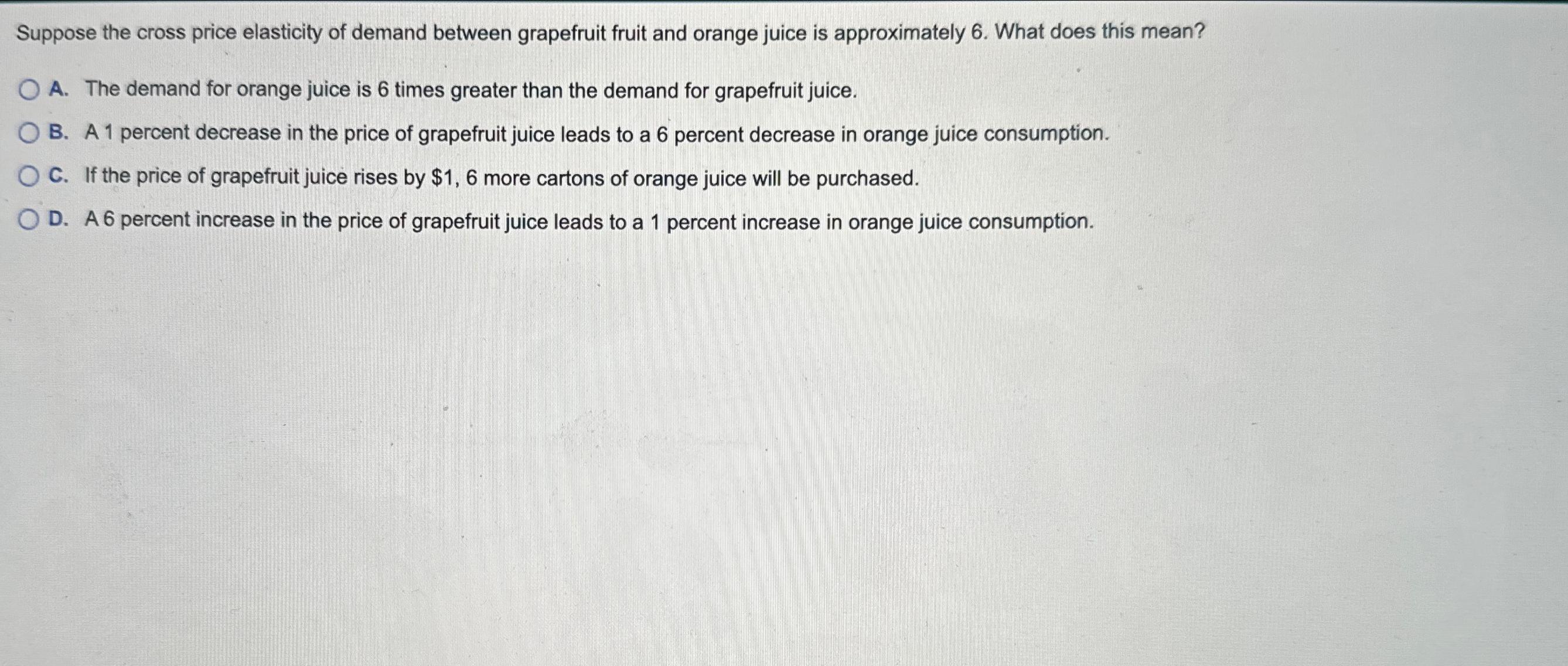 Solved Suppose the cross price elasticity of demand between | Chegg.com