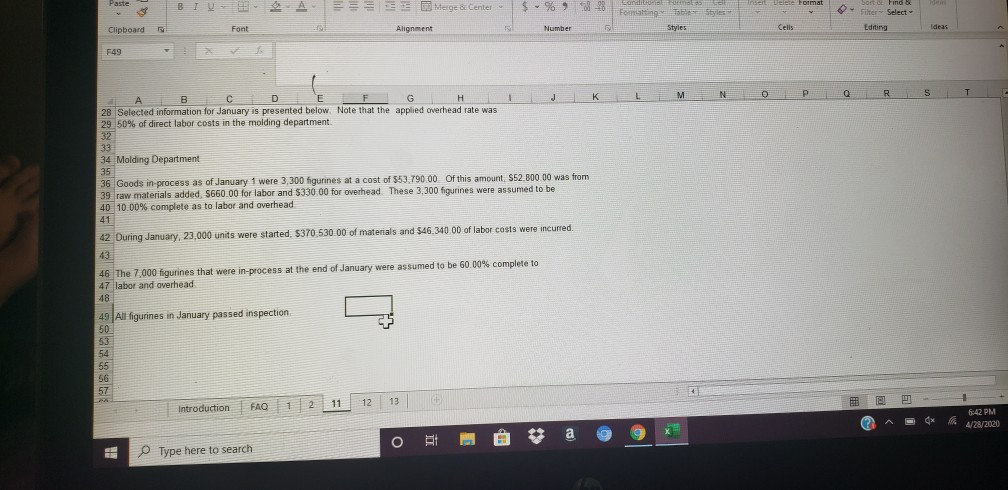 Solved Paste La BIU - A Merge & Center Format Clipboard Font | Chegg.com
