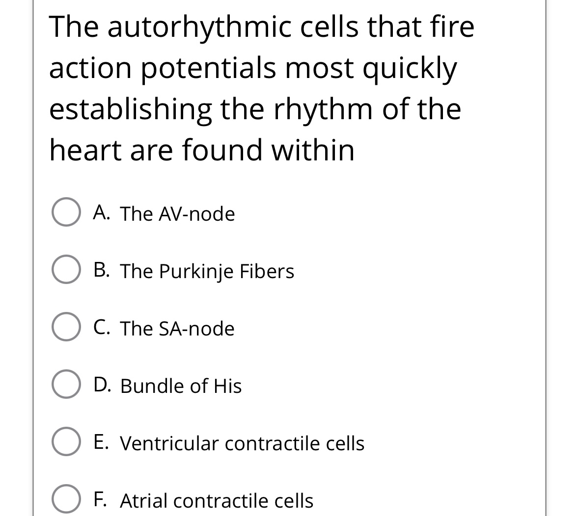 Solved The autorhythmic cells that fireaction potentials | Chegg.com
