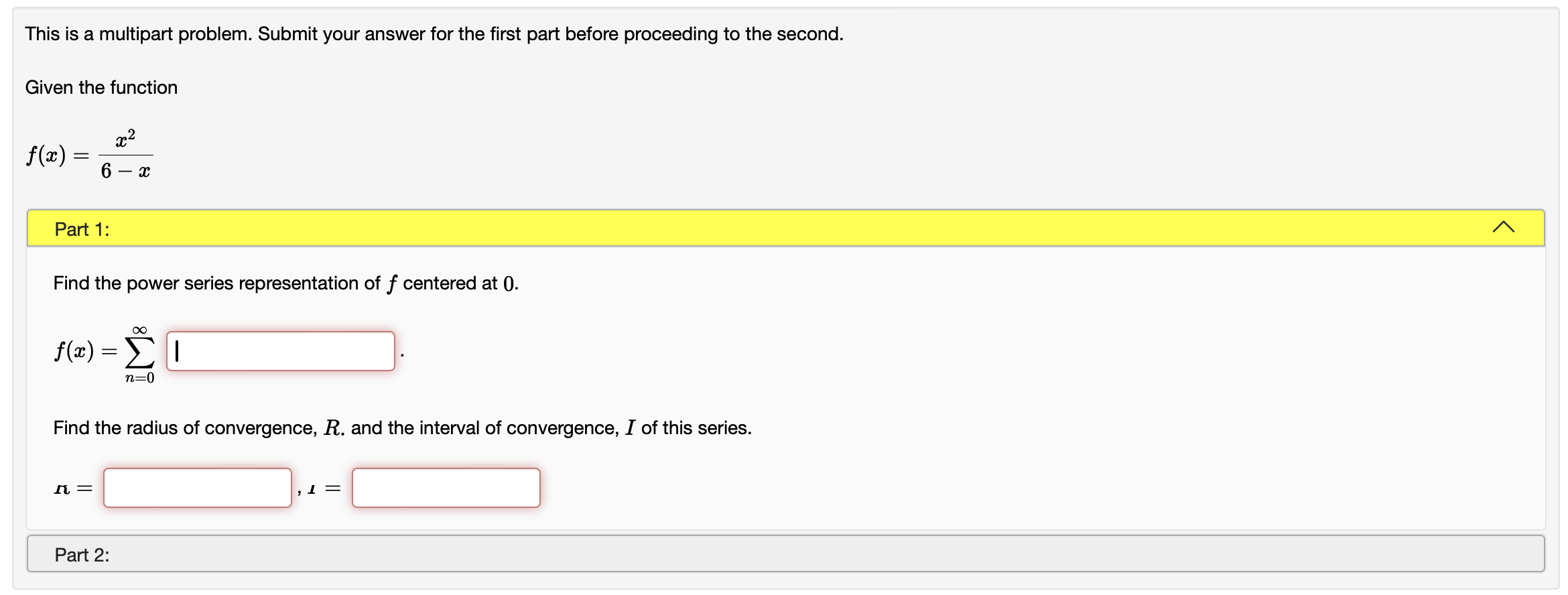 Solved This is a multipart problem. Submit your answer for | Chegg.com