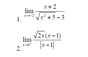 Solved limx→-2x+2x2+52-3limx→1-2x2(x-1)|x-1|Please help with | Chegg.com