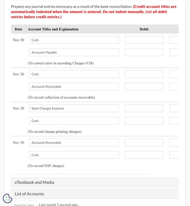 Solved Blue Spruce Coffee Limited's bank statement for the | Chegg.com