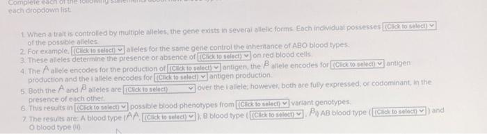 Solved 1. When a trait is controlled by multiple alleles, | Chegg.com