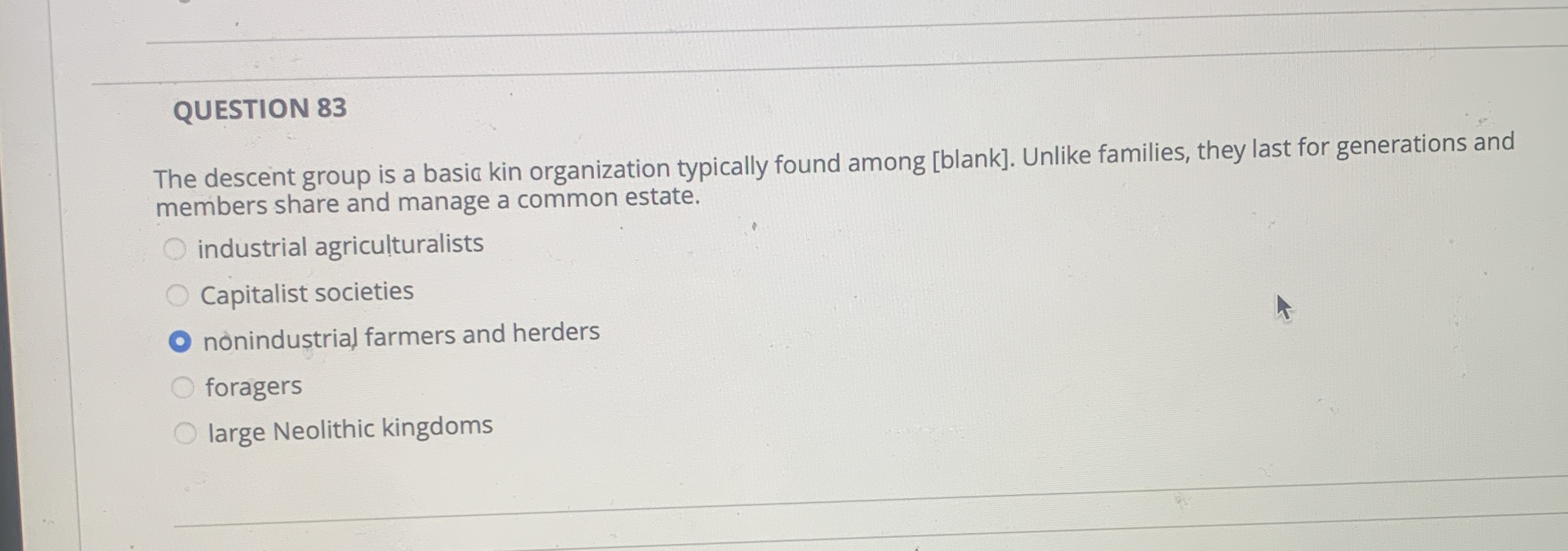 Solved QUESTION 83The descent group is a basic kin | Chegg.com