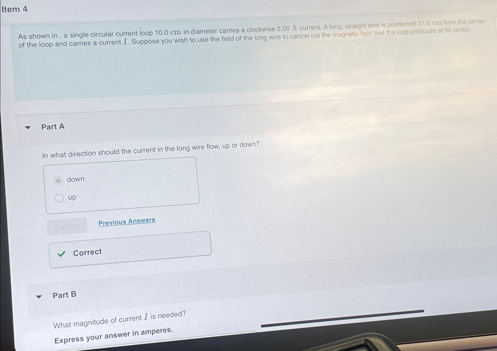 Solved Item 4As shown in, ﻿a single circular current loop | Chegg.com
