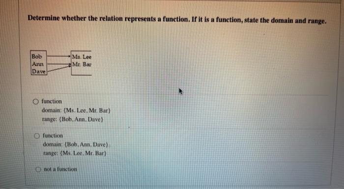 Solved Determine whether the relation represents a function. | Chegg.com
