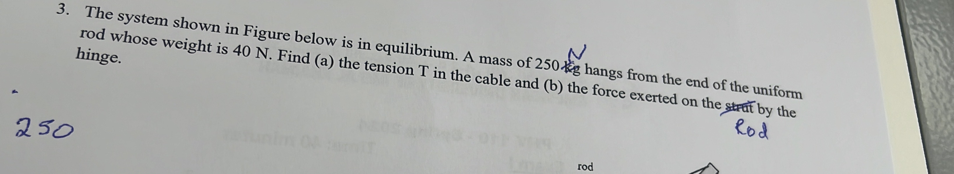 The system shown in Figure below is in equilibrium. A | Chegg.com