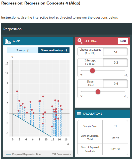 Solved Regression: Regression Concepts 4 (Algo)Instructions: | Chegg.com