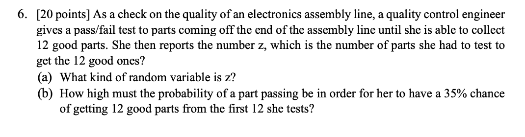 Solved As a check on the quality of an electronics assembly | Chegg.com