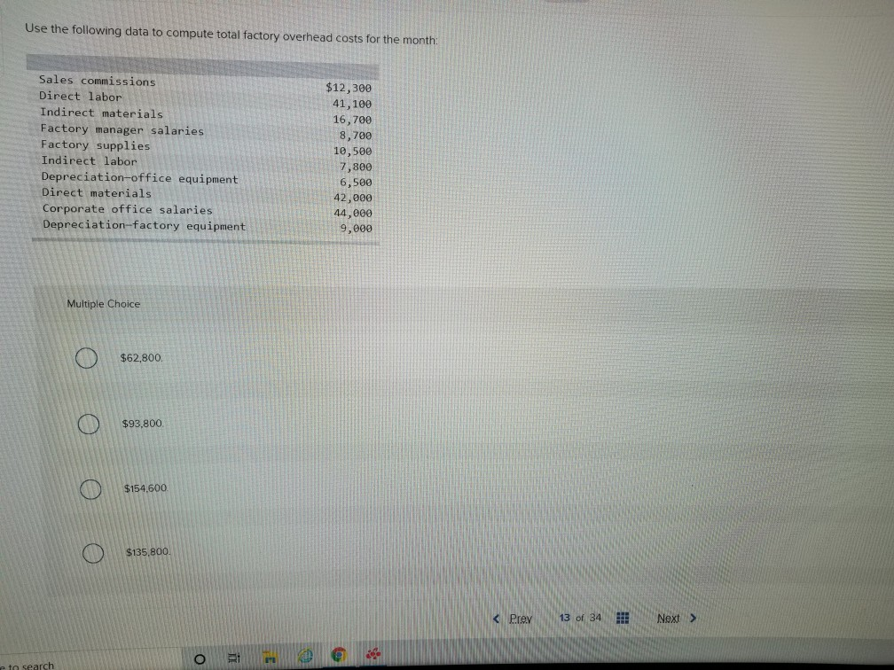 Solved Use the following data to compute total factory | Chegg.com