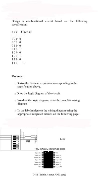 Design a combinational circuit based on the following | Chegg.com