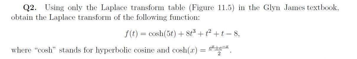 Solved Q2. ﻿Using only the Laplace transform table (Figure | Chegg.com