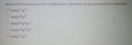 Solved Which of the following electron configurations | Chegg.com