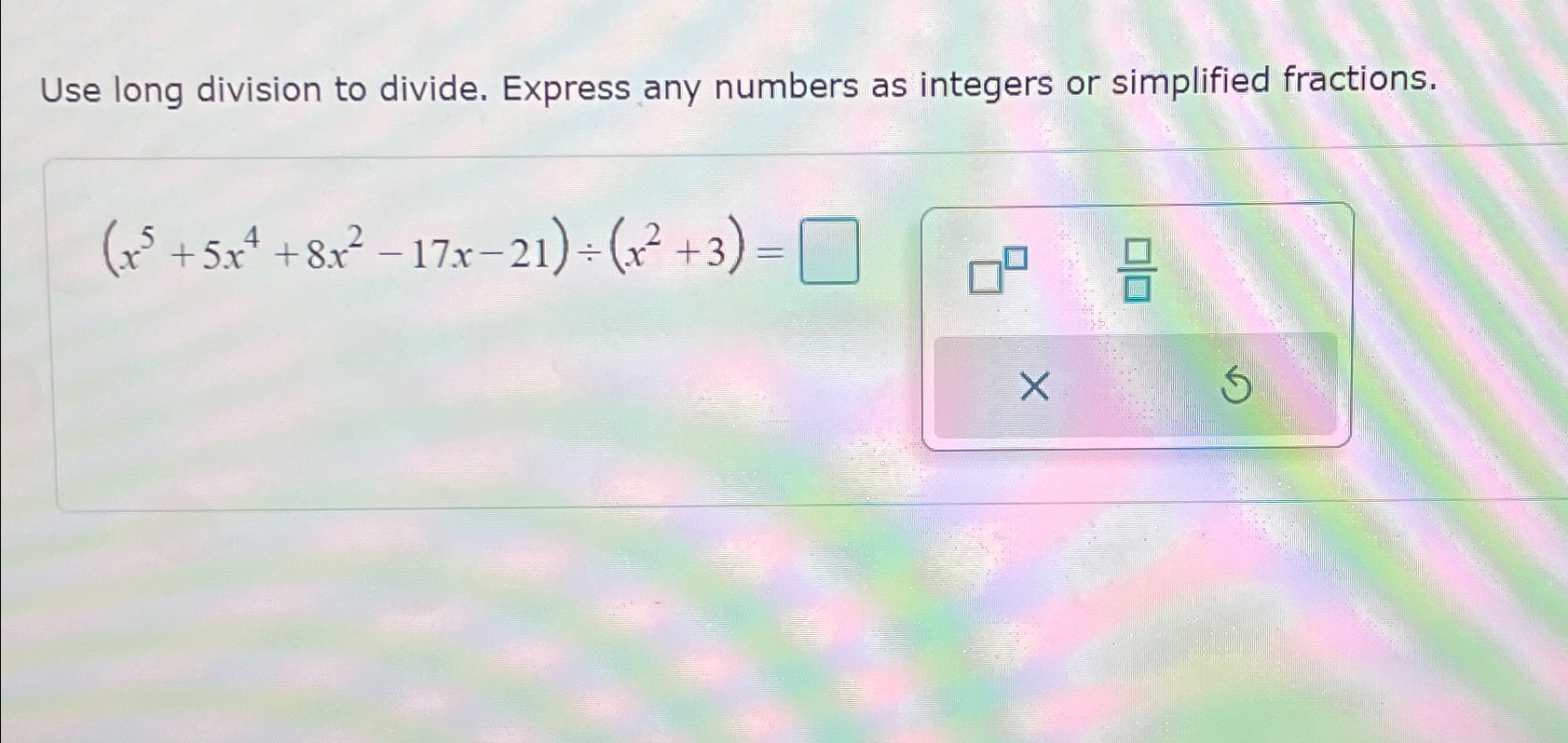 Solved Use long division to divide. Express any numbers as | Chegg.com