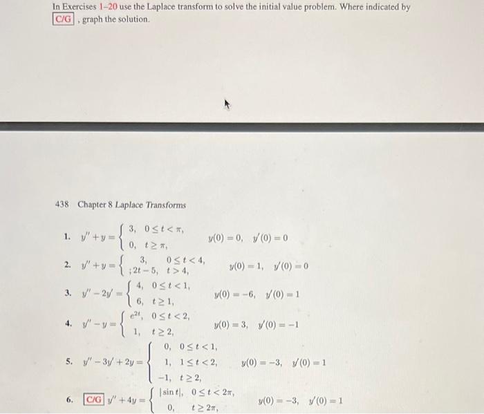 Solved In Exercises 1-20 use the Laplace transform to solve | Chegg.com