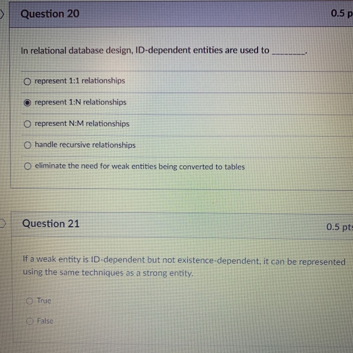 Solved Question 20 0.5 p In relational database design, | Chegg.com