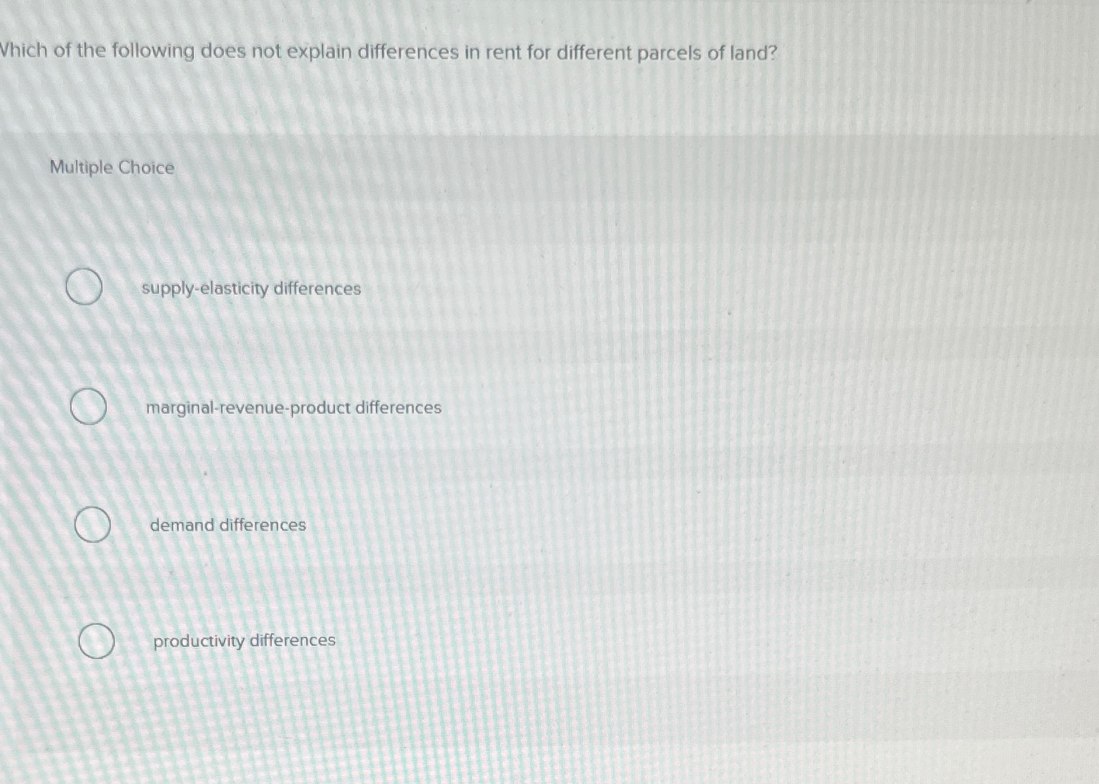 Solved Which of the following does not explain differences | Chegg.com