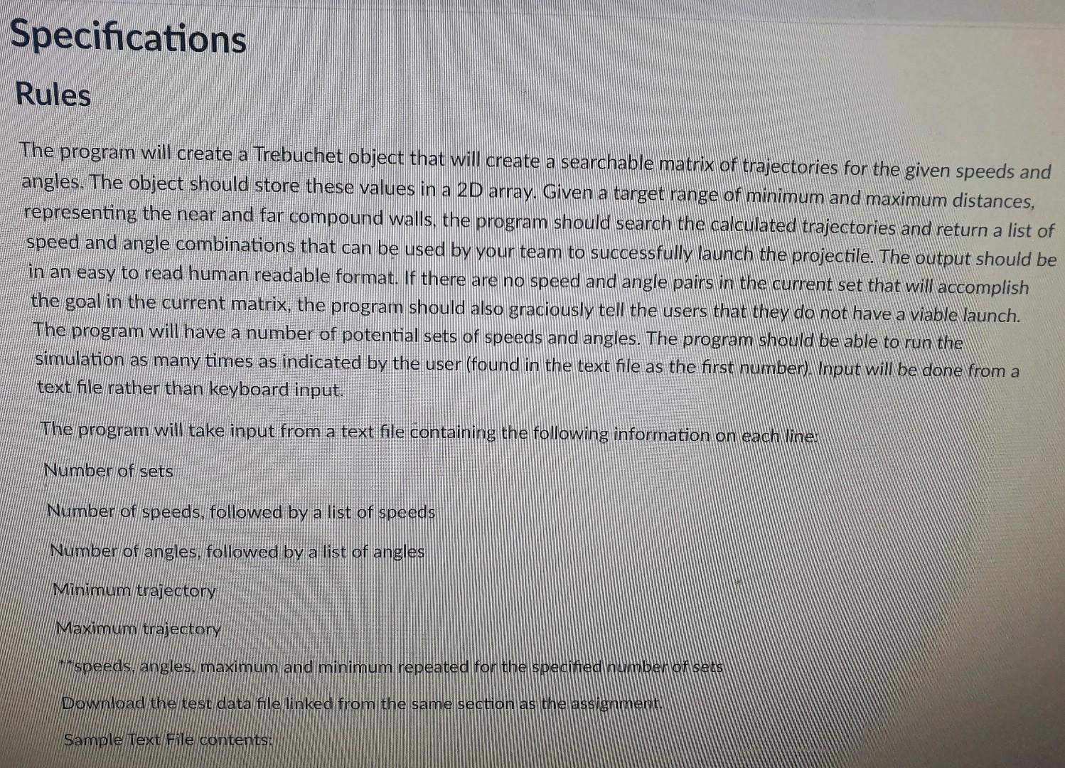 Solved Specifications Rules The program will create a | Chegg.com