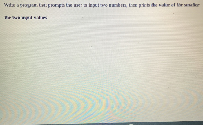 Solved Write a program that prompts the user to input two | Chegg.com