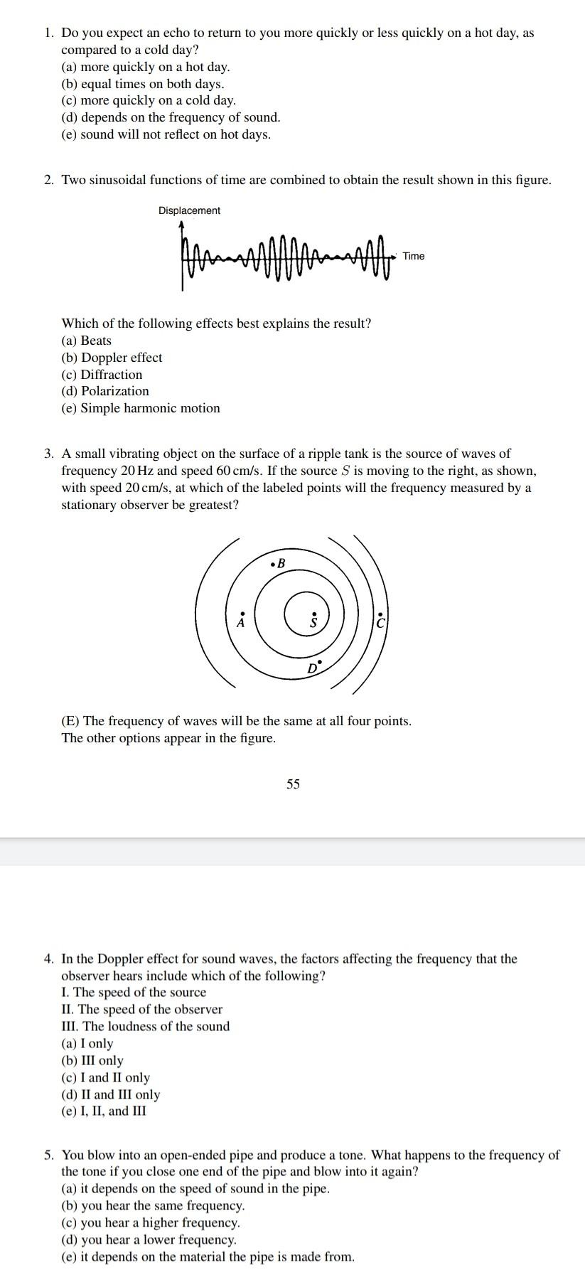 Solved 1. Do you expect an echo to return to you more | Chegg.com
