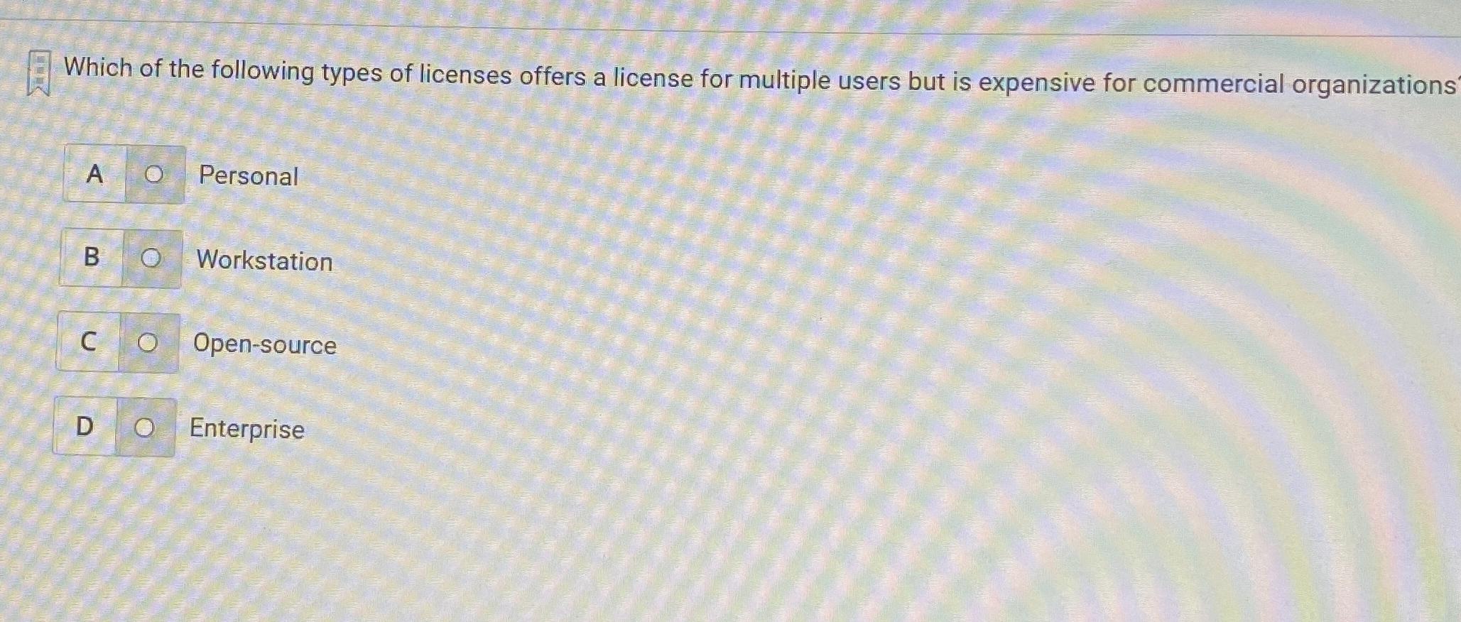 Solved Which of the following types of licenses offers a | Chegg.com