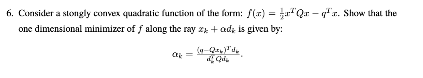 Solved Consider a stongly convex quadratic function of the | Chegg.com