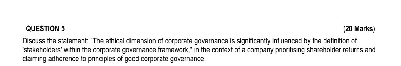 Solved QUESTION 5(20 ﻿Marks)Discuss the statement: "The | Chegg.com