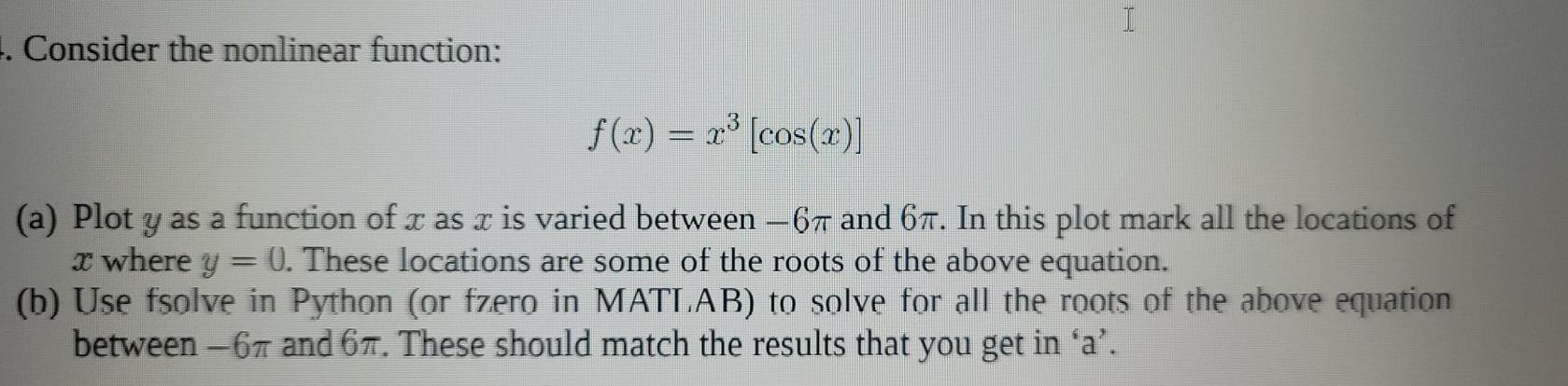 Solved I 1. Consider the nonlinear function: f(x) = 2 | Chegg.com