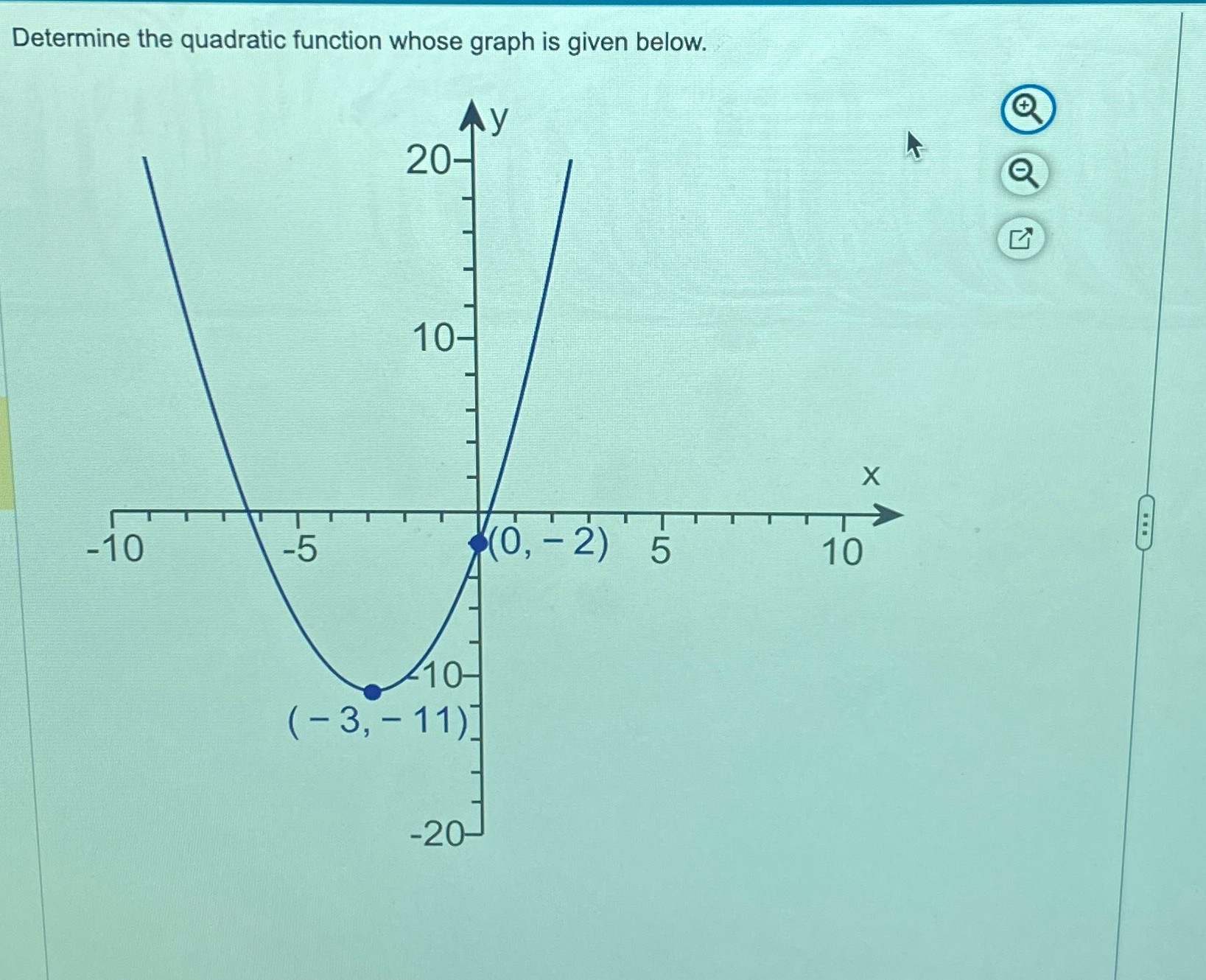 Solved Determine the quadratic function whose graph is given | Chegg.com
