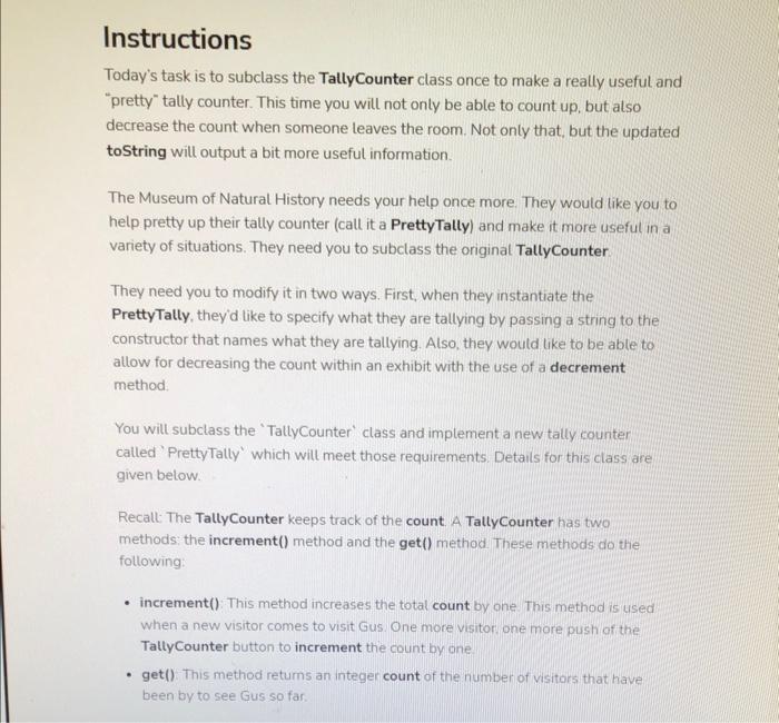 Solved Instructions Todays Task Is To Subclass The 3880
